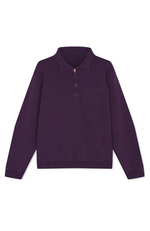 FORTELA Yale Fleece Quarter Zip Sweatshirt - Violet
