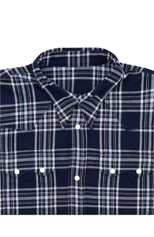 FORTELA Smith Texan Shirt - Dark Blue Check