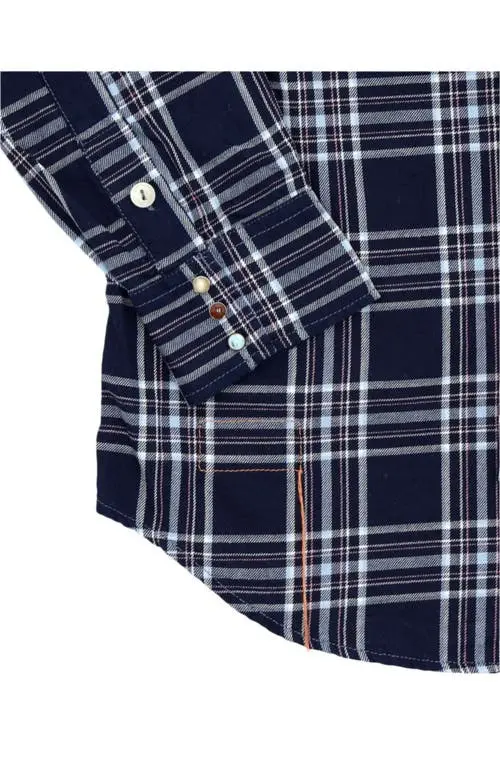 FORTELA Smith Texan Shirt - Dark Blue Check