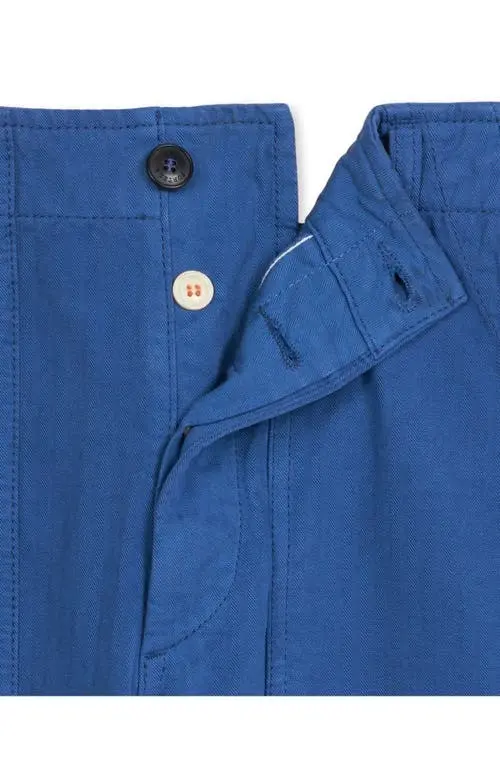 FORTELA Jerryt Herringbone Cotton Fatigue Trousers - Blue1
