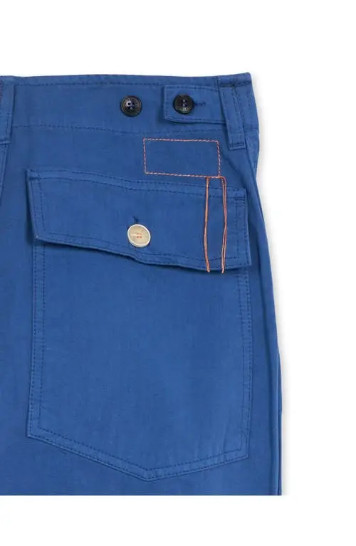 FORTELA Jerryt Herringbone Cotton Fatigue Trousers - Blue1