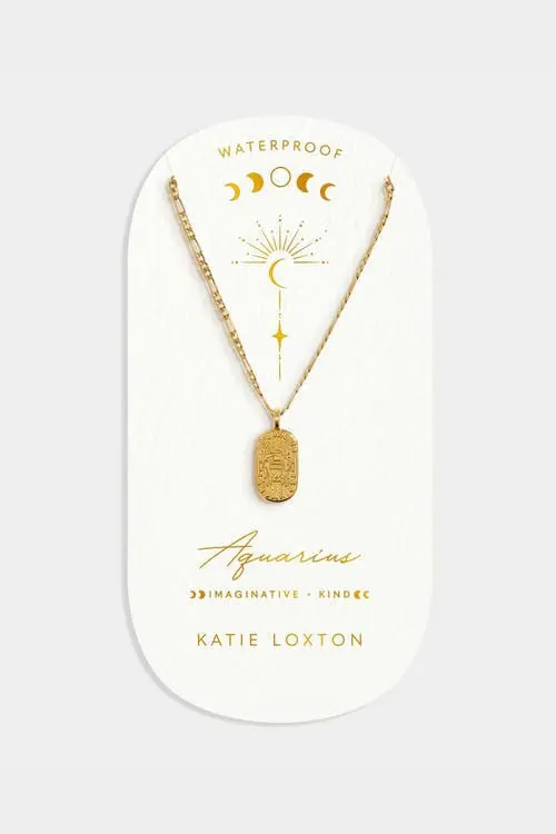 KATIE LOXTON Plated Zodiac Pendant Necklace - Gold