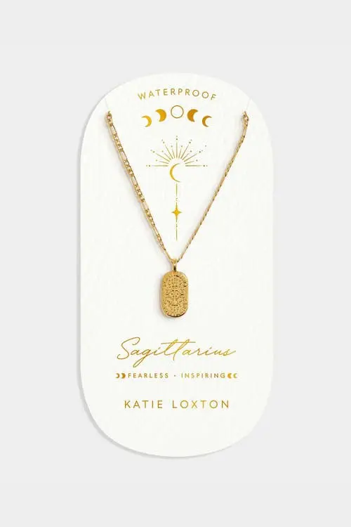 KATIE LOXTON Waterproof Sagittarius Zodiac Pendant Necklace - Gold