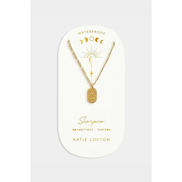 KATIE LOXTON Scorpio Waterproof Zodiac Necklace - Gold