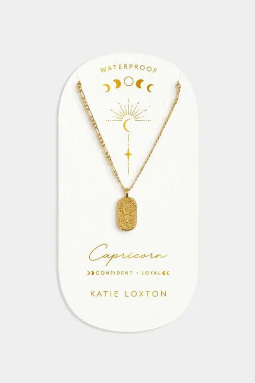 KATIE LOXTON Plated Capricorn Zodiac Pendant Necklace - Gold
