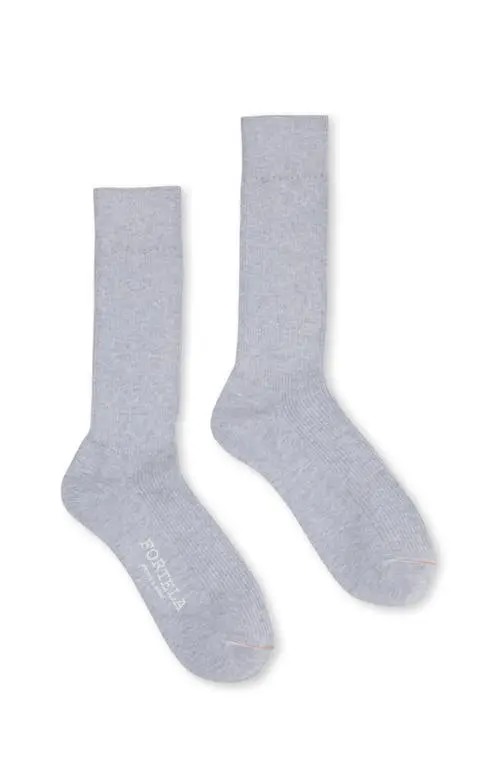 FORTELA Mid-length Lisle Cotton Socks - Grigioch1