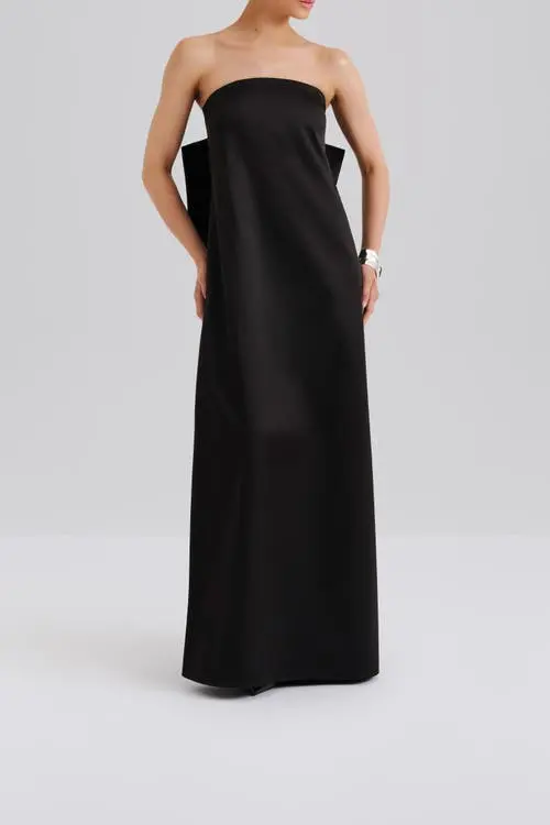 MALINA Elmina Bow-detailed Maxi Dress - Black