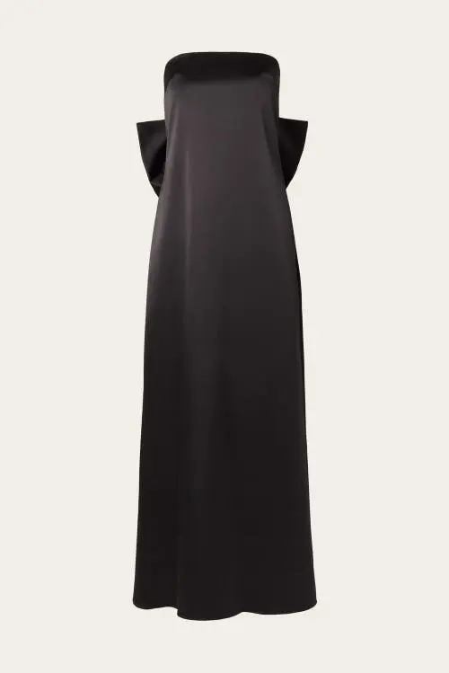 MALINA Elmina Maxi Dress With Oversized Bow Detail - Black