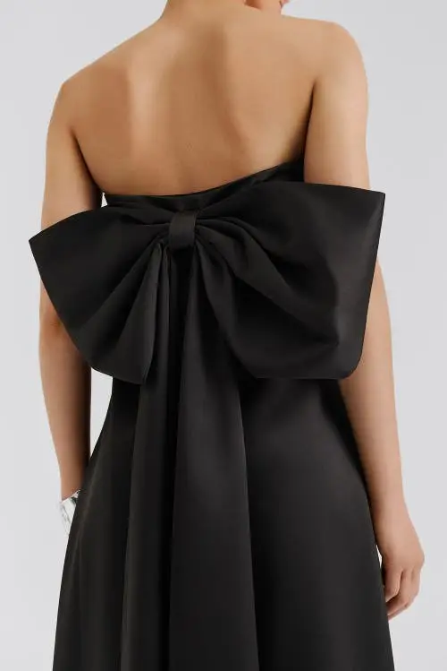 MALINA Elmina Maxi Dress With Oversized Bow Detail - Black