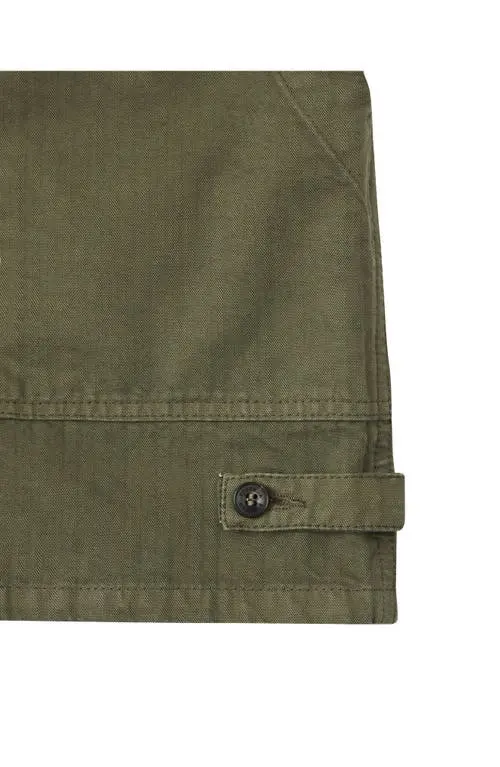 FORTELA Herringbone Cotton Fatigue Shorts - Green