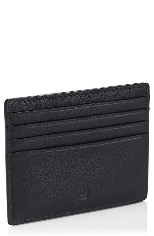 Porsche Design Roadster Leather Rfid Business Card Holder - Black