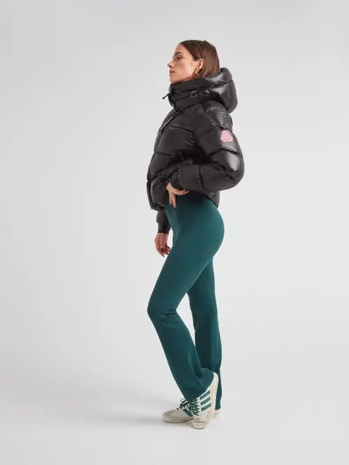 JACK1T Ez Boxed Hooded Cropped Puffer Coat - Black/stone