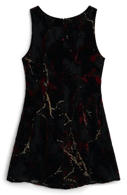 Desigual Metallic Sleeveless Velvet Dress