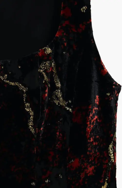 Desigual Metallic Sleeveless Velvet Dress