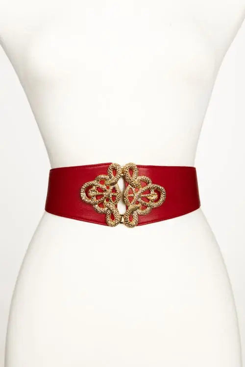 RAINA BELTS Christian Corset Leather Belt - Red