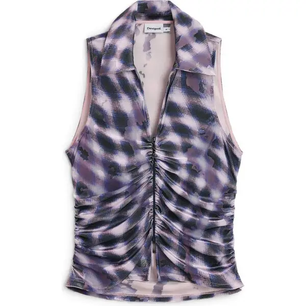 Desigual Sleeveless Zip Mesh Top