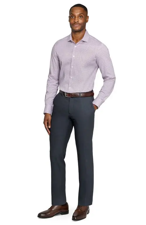 W.R.K Slim Fit Micro Square Print Reworked Cotton Dress Shirt - White/red