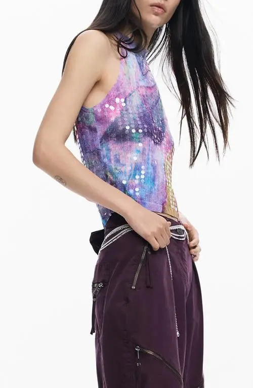 Desigual Sequin Sleeveless Top