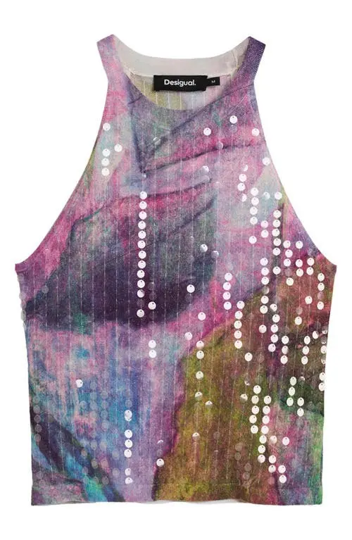 Desigual Sequin Sleeveless Top