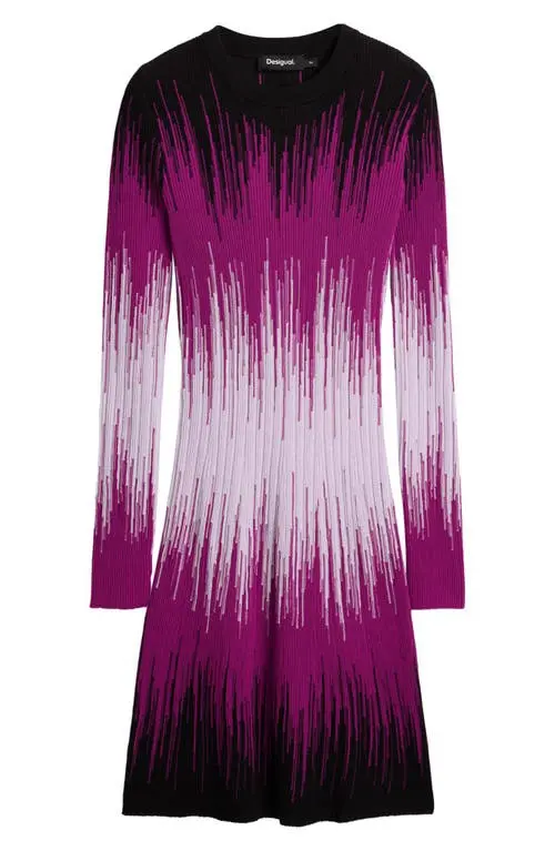 Desigual Ombré Long-sleeve Sweater Dress