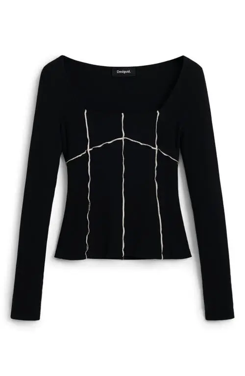 Desigual Seamed Long Sleeve Top
