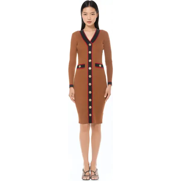 ALEXIA ADMOR Janet Knit Dress - Camel