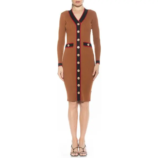 ALEXIA ADMOR Janet Knit Dress - Camel