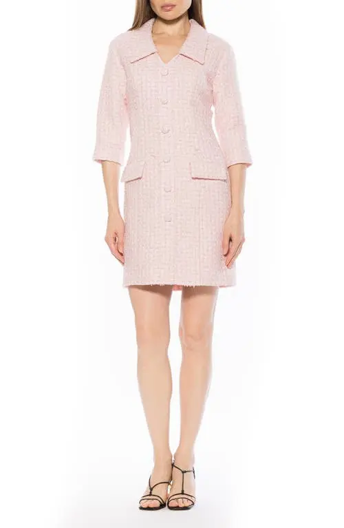 ALEXIA ADMOR Isolde Tweed Button-down Mini Dress