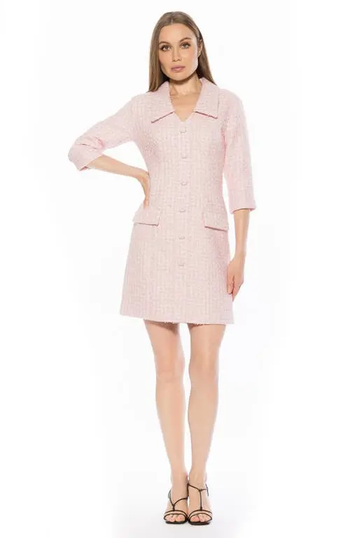 ALEXIA ADMOR Isolde Tweed Button-down Mini Dress