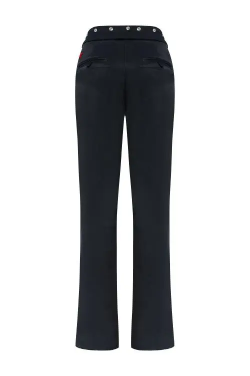 PCFG Woven Pant With Metal Button Detail - Black