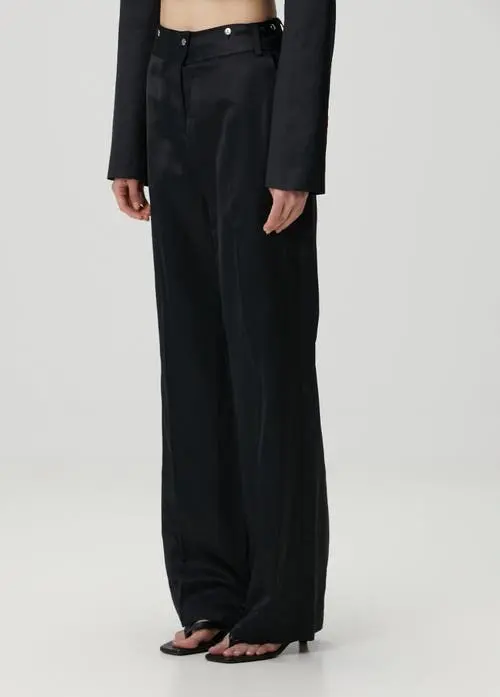 PCFG Woven Pant With Metal Button Detail - Black