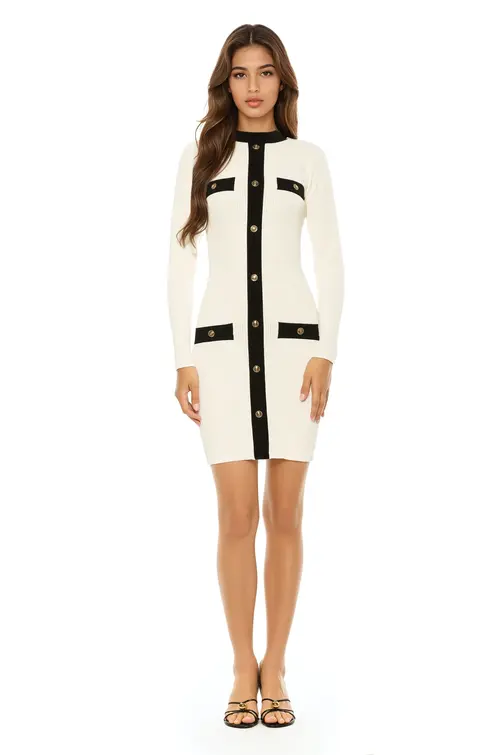 ALEXIA ADMOR Juniper Knit Mini Dress - Ivory
