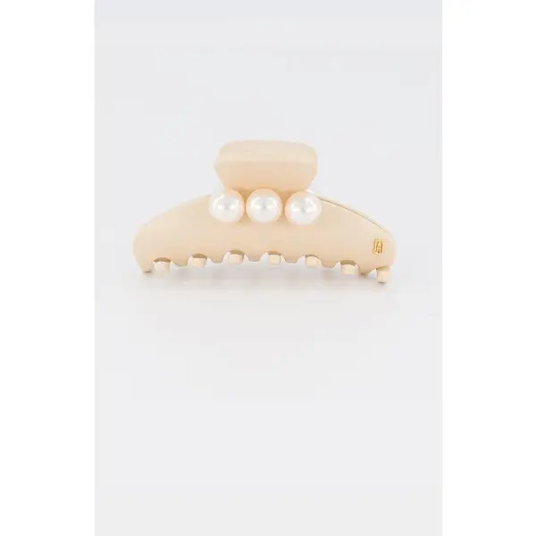 Alexandre De Paris Pearl Claw Clip - Beige
