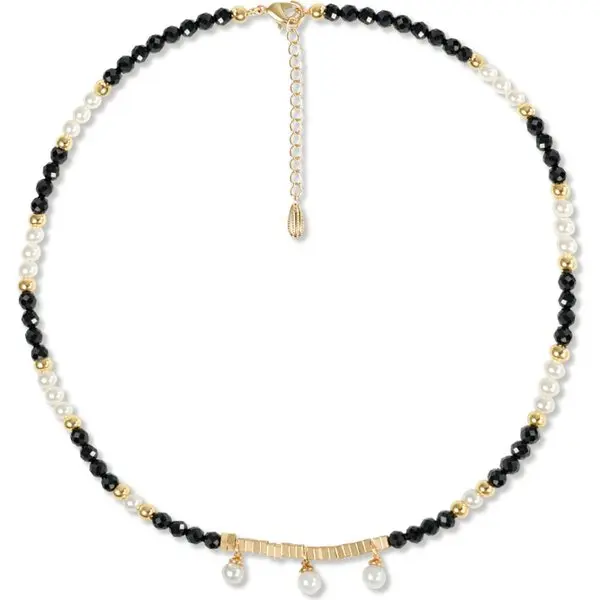 RC RETRO CHIC Poseidon Beaded Necklace - Black & White & Gold