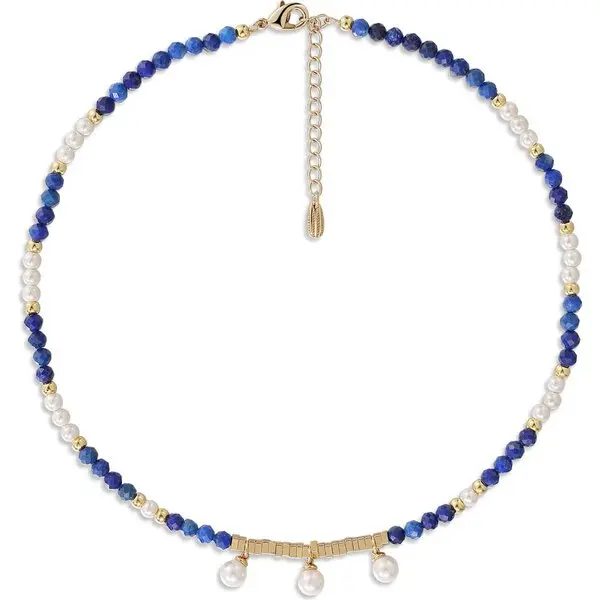 RC RETRO CHIC Poseidon Beaded Necklace - Blue & White & Gold