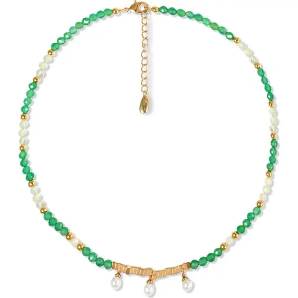 RC RETRO CHIC Poseidon Beaded Necklace - Green & White & Gold