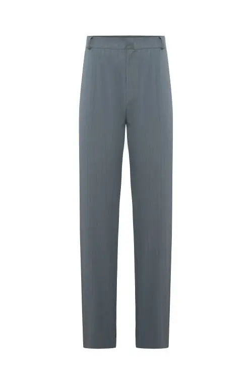 PCFG Striped Cotton Blend Casual Pants - Grey