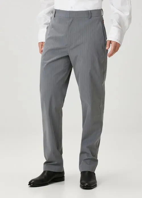 PCFG Striped Cotton Blend Casual Pants