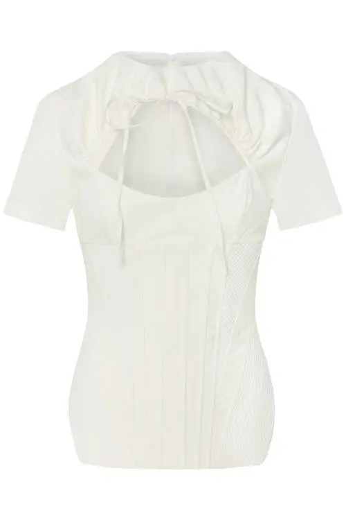 PCFG Tailored Corset Tee Top With Bust Window