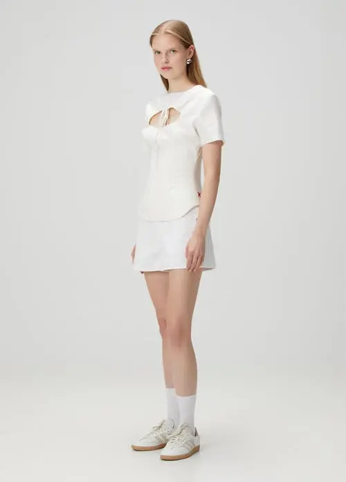 PCFG Tailored Corset Tee Top With Bust Window