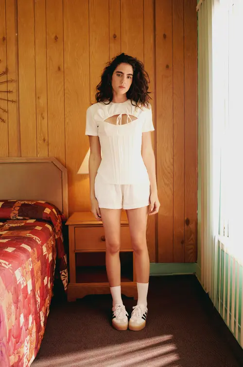 PCFG Tailored Corset Tee Top With Bust Window