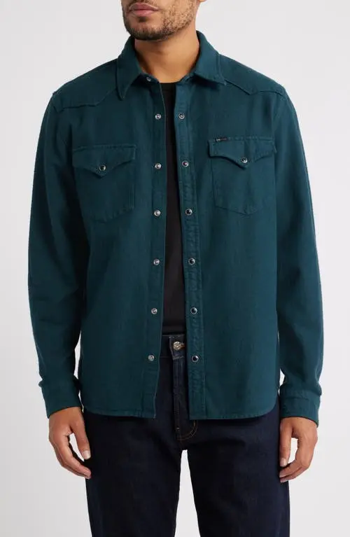 Ag Huston Classic Fit Western Snap-up Shirt - Deep Teal
