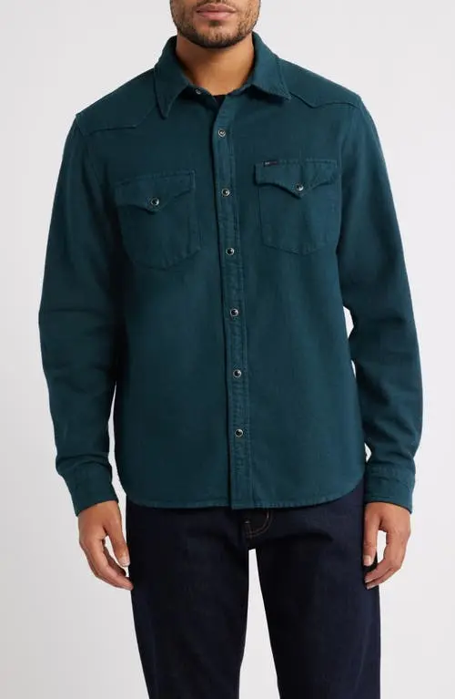 Ag Huston Classic Fit Western Snap-up Shirt - Deep Teal