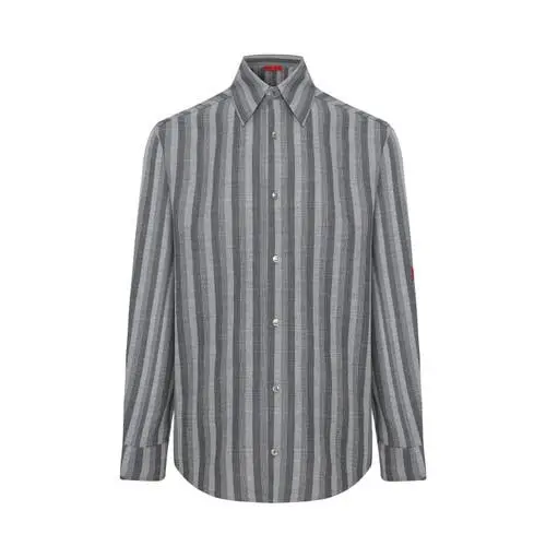 PCFG Linen & Cotton Blend Checked Woven Shirt