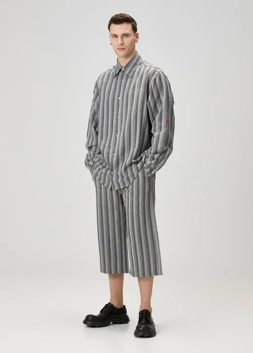 PCFG Linen & Cotton Blend Checked Woven Shirt