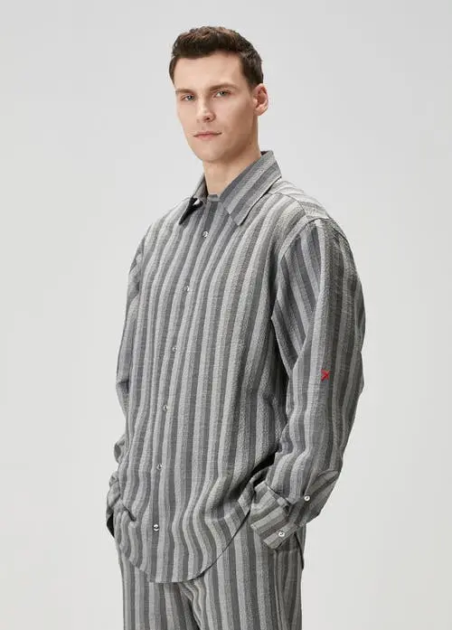 PCFG Linen & Cotton Blend Checked Woven Shirt