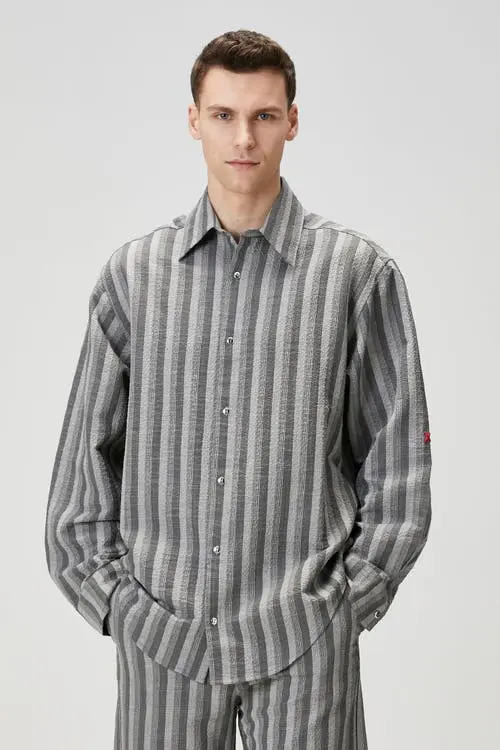 PCFG Linen & Cotton Blend Checked Woven Shirt