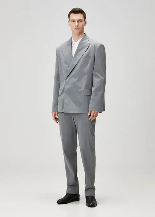 PCFG Cotton Blend Striped Woven Blazer