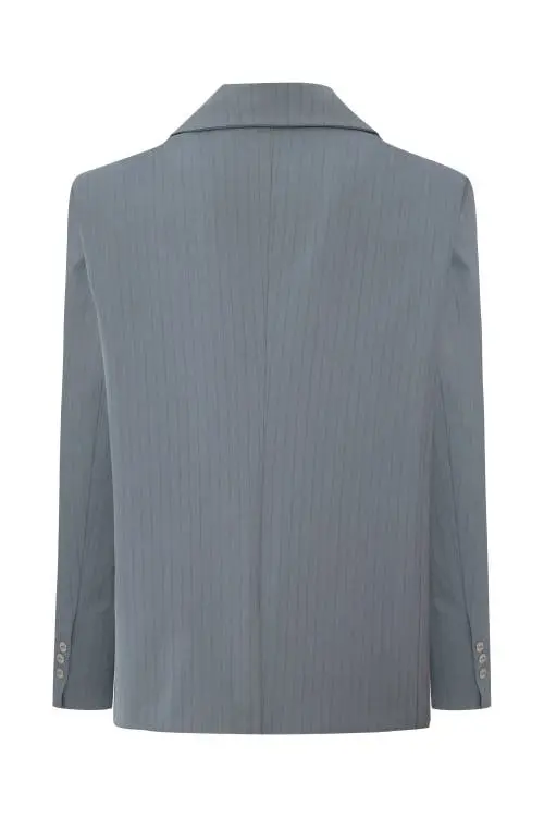 PCFG Cotton Blend Striped Woven Blazer