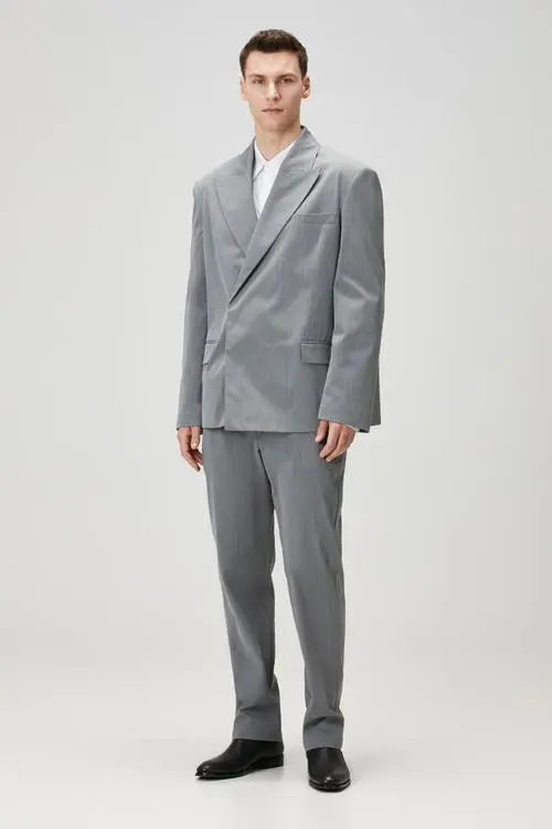 PCFG Cotton Blend Striped Woven Blazer